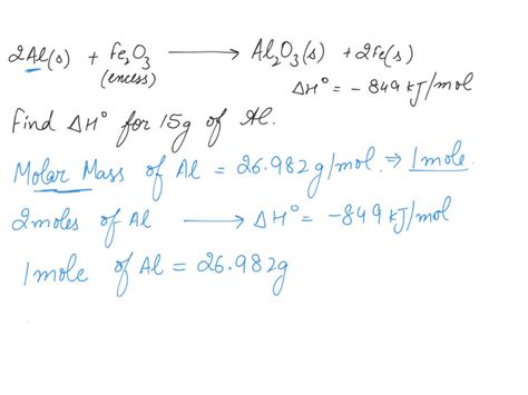 Solved Determine The Heat Evolved In Kj When 15 0 G Of Aluminum