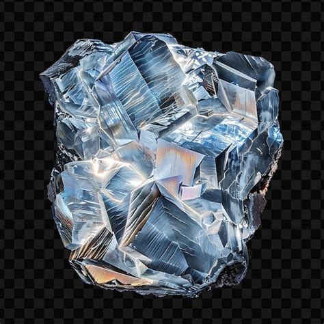 Premium Psd Iridium Ore With Angular Polygonal Form Bluish White Color A Isolated Clipart Png