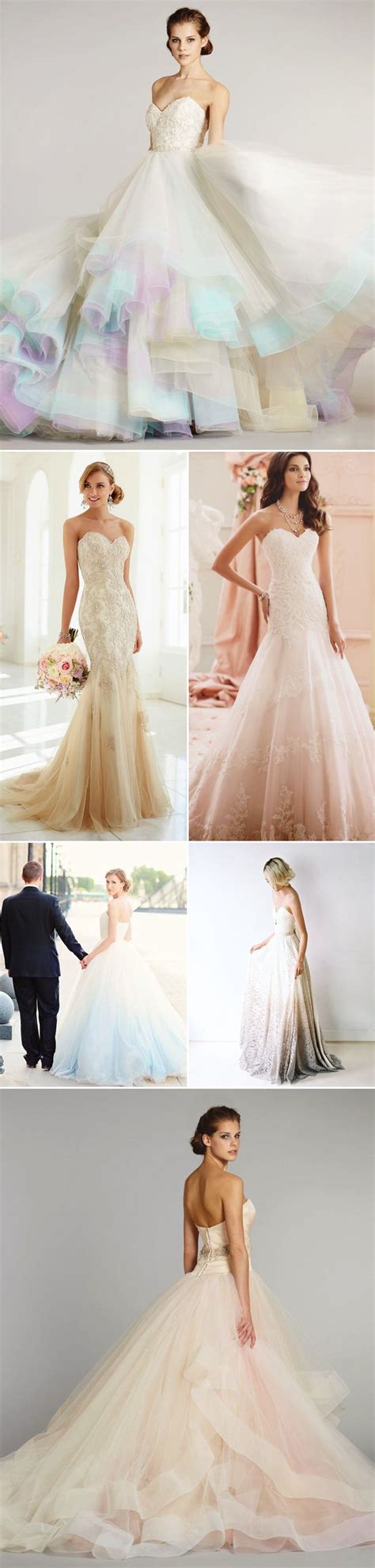 Most Romantic Bridal Trend 22 Barely Colorful” Wedding Dresses With A