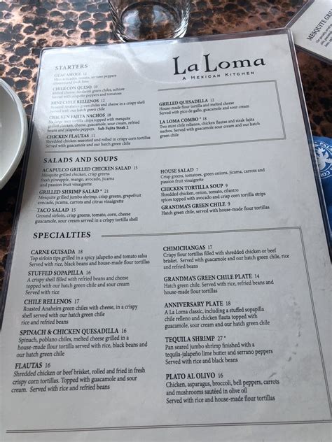 La Loma Castle Rock Menu Experience Authentic Tex Mex Delights