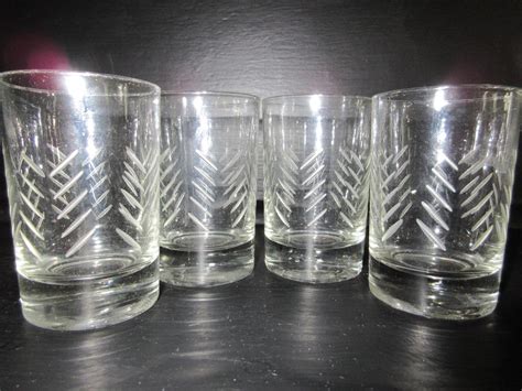 Vintage Javit Crystal Juice Glasses Rain Pattern Set Of 4 Etsy