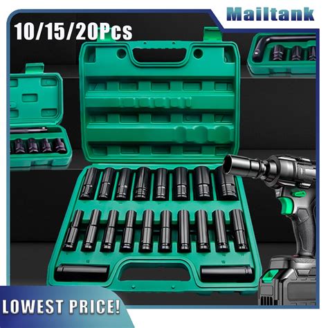 Impact Wrench Socket 20 Pcs Set 12 Electric Power Tool Hex Socket