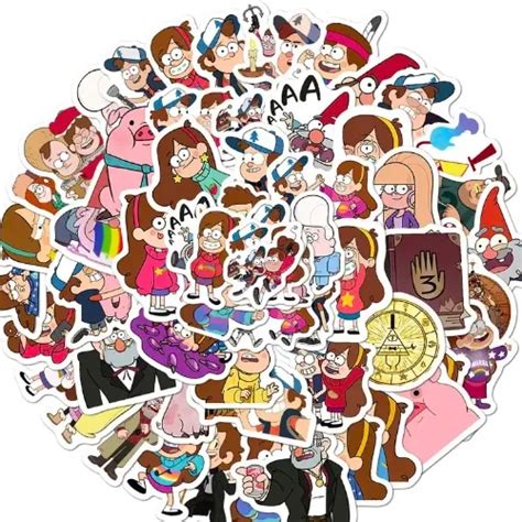 Stickers Gravity Falls 50 Stickers Bill Mercadolibre