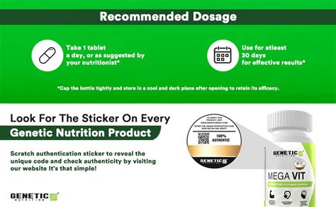 Mega Vit Multivitamin Supplement Tablets For Daily Nutrients Genetic Nutrition