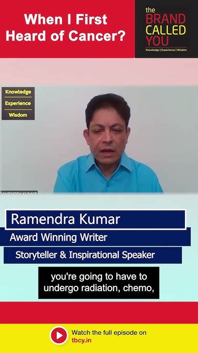 When I First Heard Of Cancer Ramendra Kumar Author Youtube