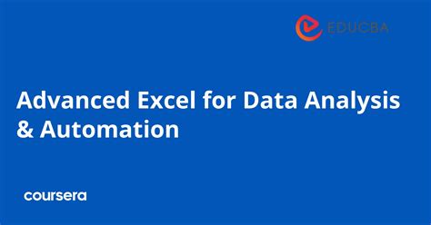 Advanced Excel For Data Analysis And Automation Coursera