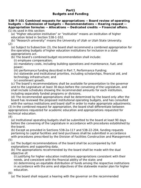 Fy23 Appropriation Request Budget Guidelines Le Utah Doc Template