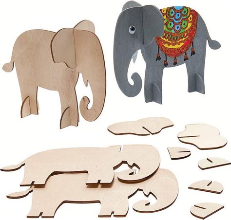 Baker Ross Fx234 Ungar Trä Elefant Kit 6 Bit Packa • Pris