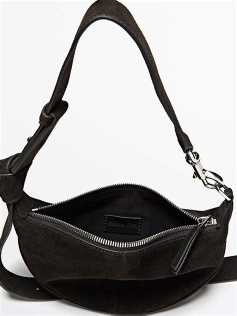 Split Suede Leather Mini Crossbody Bag · Chocolate · Accessories