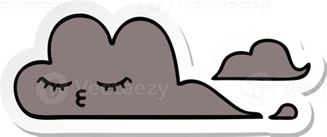 Sticker Of A Cute Cartoon Storm Cloud 45074478 Png
