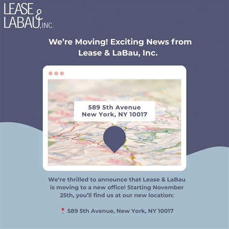 Lease And Labau Is Moving Lease And Labau Inc