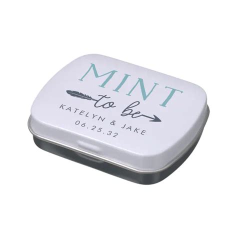 Mint To Be Personalized Wedding Favor Mints Candy Tin Zazzle