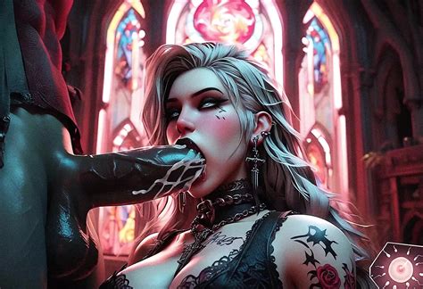 Gangbang Mit Vampirfrau Gothic Sex Paarung Doppelter Blowjob