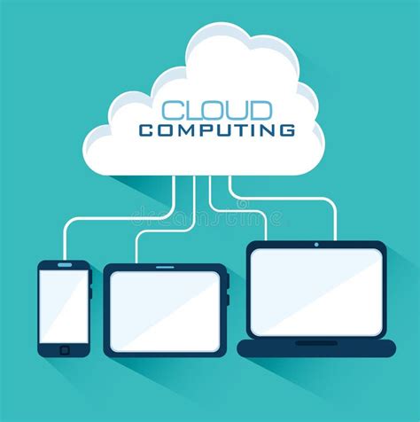 Devices Connected To The Cloud Computing Stock Vector Illustration Of