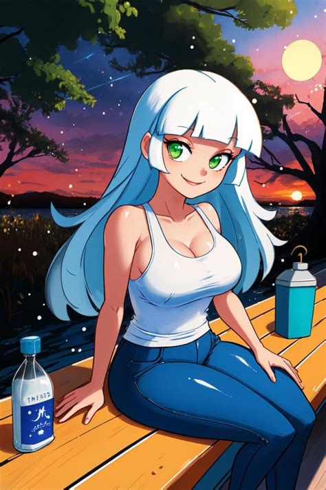 Long Hair White Hair Green E Image Created By Tensorart