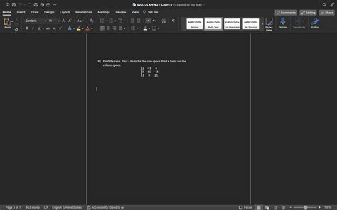 Solved Find The Rank Find A Basis For The Row Space Chegg