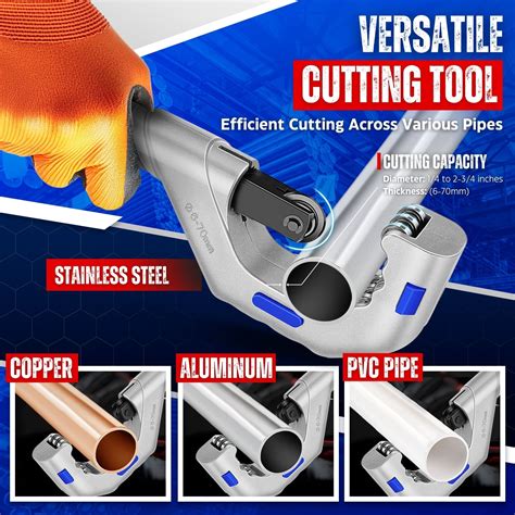 Flexzion Copper Pipe Cutter Tool 14″ To 2 34″ With Mini Tube Cutter 1
