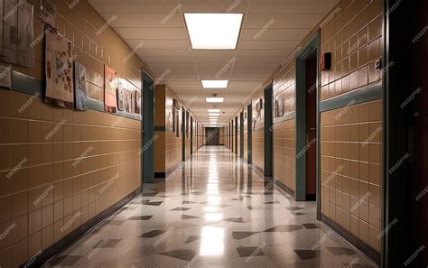 Premium Ai Image School Hallway Ai Generative Ai