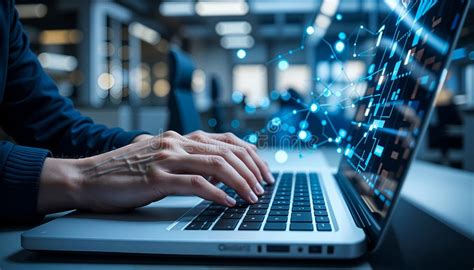 Data Scientist And Programmer Analyzing Financial Data On Futuristic Virtual Interface Global