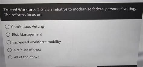 Solved Trusted Workforce 20 ﻿is An Initiative To Modernize