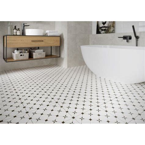 Gres Szkliwiony Lovely Patchwork Sentima White Black Mat 298x298 Gat