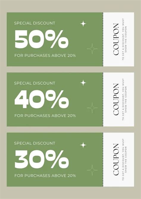 Coupon Templates Special Discount 50 Off