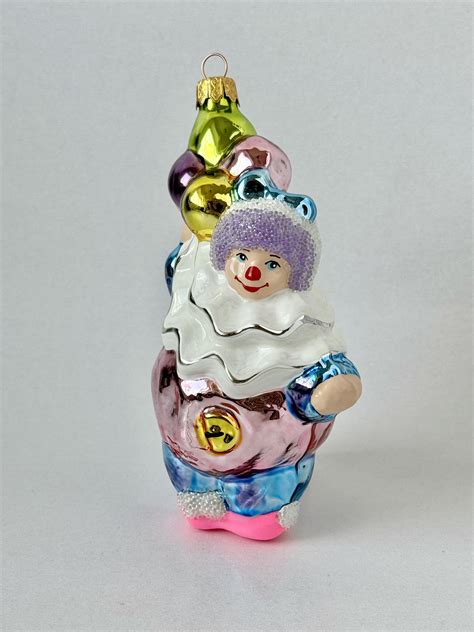ᐉ Іграшка на ялинку Клоун з кульками зі скла F2381 • Краща ціна в Києві Україні • Купити в
