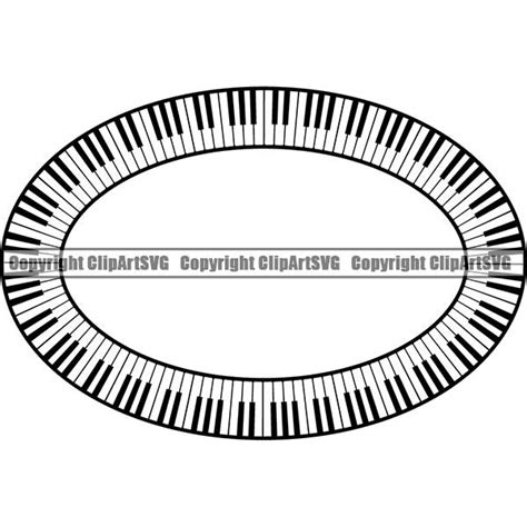 Music Design Element Frame Border Piano Keys In Oval Clipart Svg