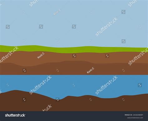 Geological Subsurface Layered Soil Groundwater Stock Vector Royalty