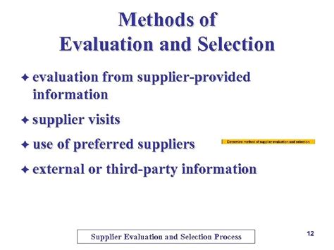 Supplier Evaluation And Selection 1 Outline è