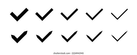 Check Marks Ticks Set Ten Black Stock Vector Royalty Free 2224941945
