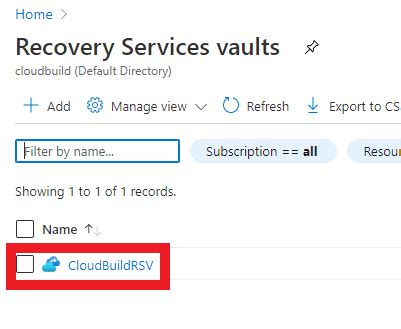 Backup Azure Files Share Cloud Build