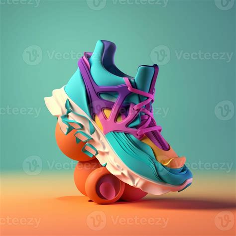 Sports Shoes In Trending Color Palette For Advertising With 23293827