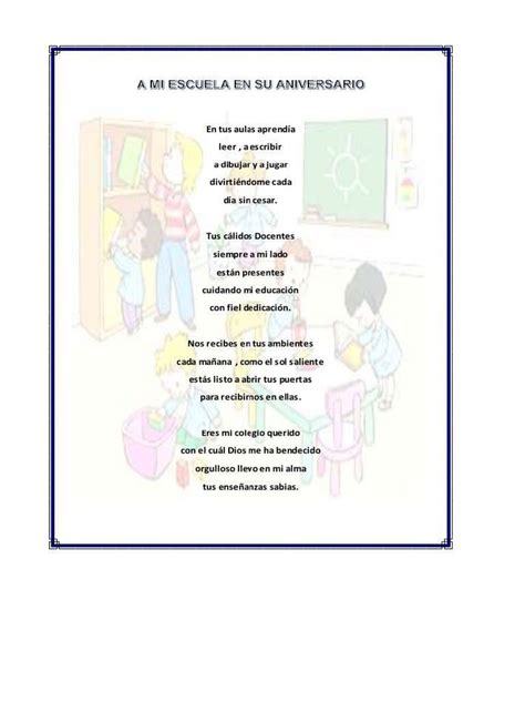 Poema A Mi Escuela Pdf