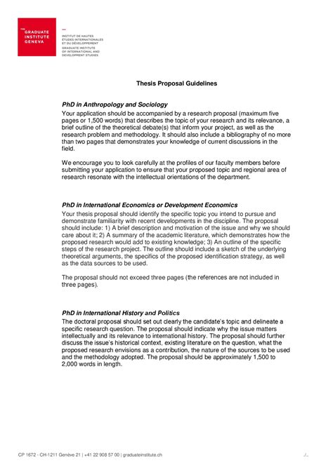 Thesis Proposal Guidelines Iheid Tesi Di Laurea Di Diritto