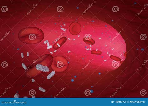 3d Red Blood Cells Erythrocyte Under A Microscope Stock Illustration