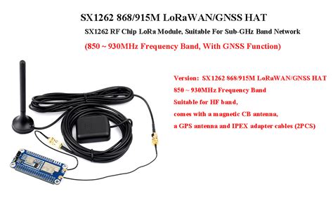 Sx1262 Lorawangnss Hat Sx1262 Rf Chip Lora Module