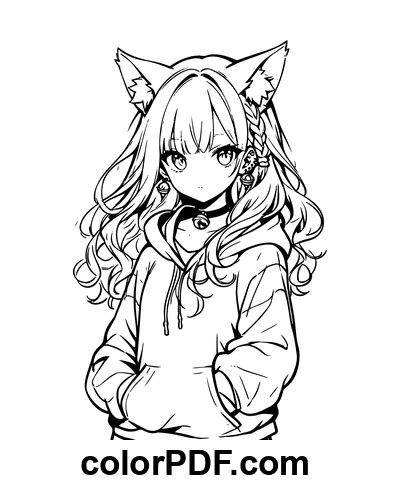 Anime Fox Girl Great Coloring Pages And Books In Pdf