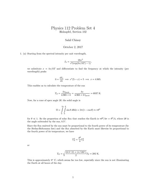 hw4 hw4 sets problem physics 112 problem set 4 holzapfel section