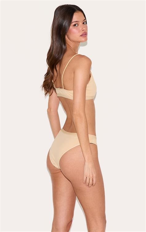 Nude Jersey Triangle Bralette Thong Lingerie Set Lingerie And Nightwear