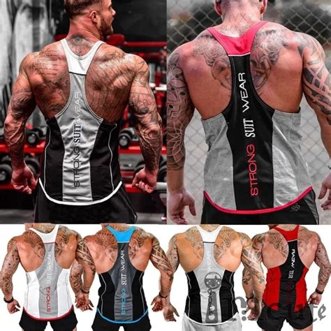 ☸™ Imcute Mens Plain Gym Vest Tee Bodybuilding Muscle Stringer Lazada Ph
