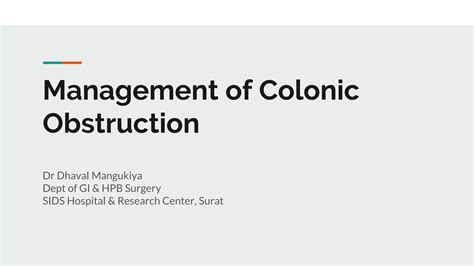 Management Of Colonic Obstruction Pptx