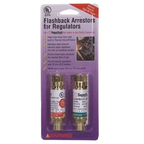 Flashback Arrestor Set For Regulator Dgn Fueloxygen