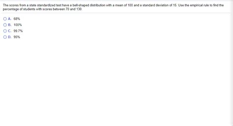 Solved The Scores From A State Standardized Test Have A