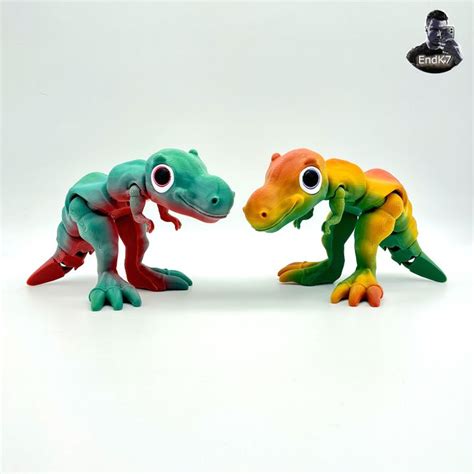 3d Printable Cute T Rex V2 Separated Eyes By Endk7