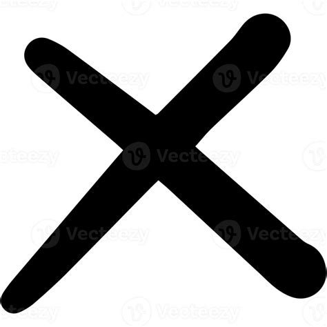 Wrong Mark Symbol Hand Drawn Style Black Color Cross Wrong Mark Icon