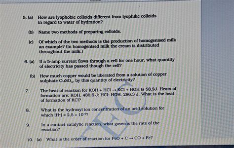 5 A How Are Lyophobic Colloids Different From