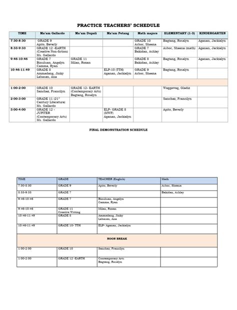 Elementary Schedule 1 Pdf