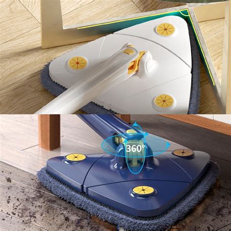 Idrop Triangle Foldable Rotating Water Absorbant Flat Mop Mop Lantai