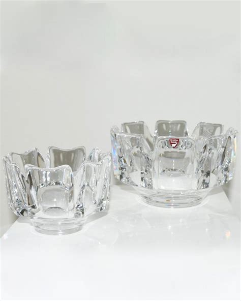 Orrefors Lars Hellsten Platte 2 Glas Krystal Model Corona